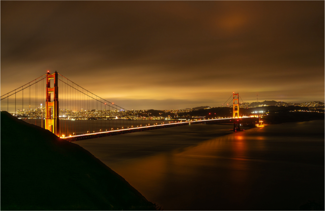 Golden Gate Bridge at Night – Long Exposure San Francisco Photo – Emile ...